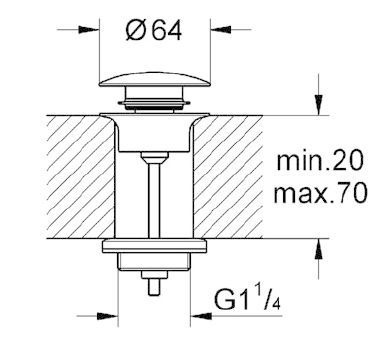 GROHE 40565000 Valve Outlet GROHE Push-Open Basin Waste Set - Chrome ...