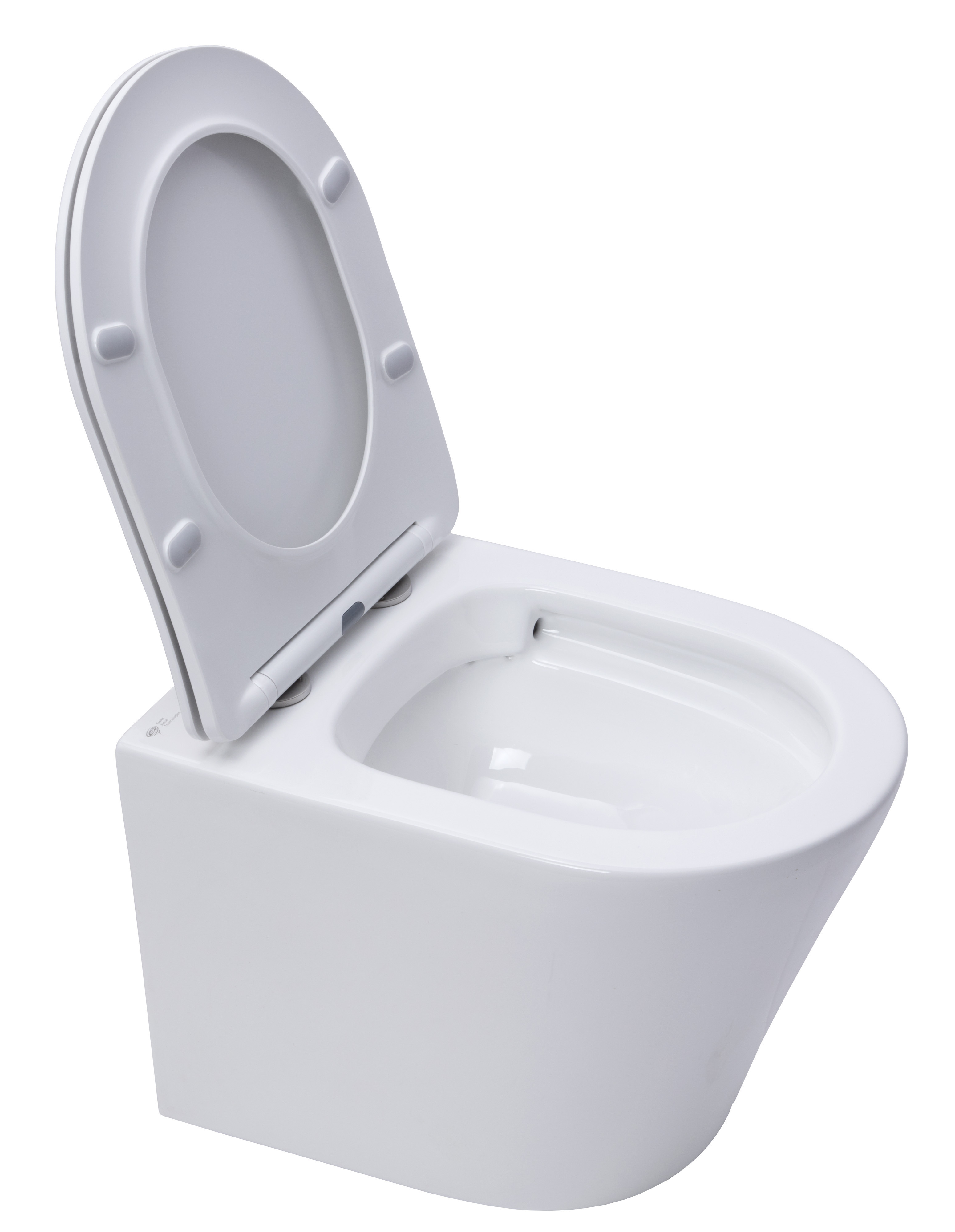 Swiss Aqua Technologies Self supporting toilet set SAT Infinitiorimless WC Soft close seat White flush plate SMART Infinitio 4